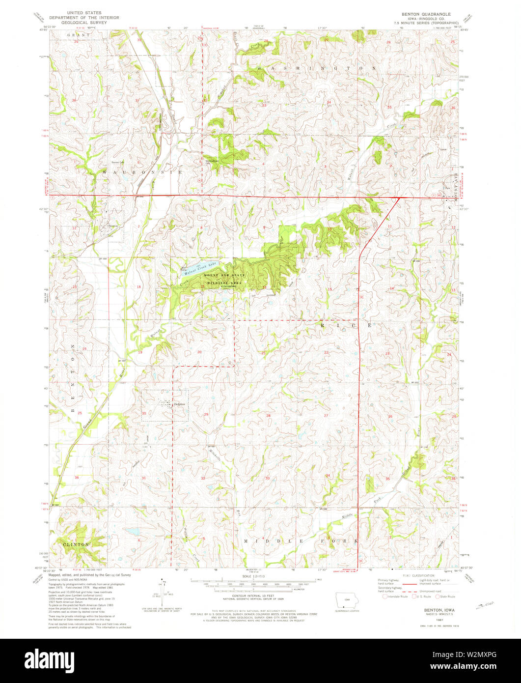 Benton iowa map hi-res stock photography and images - Alamy