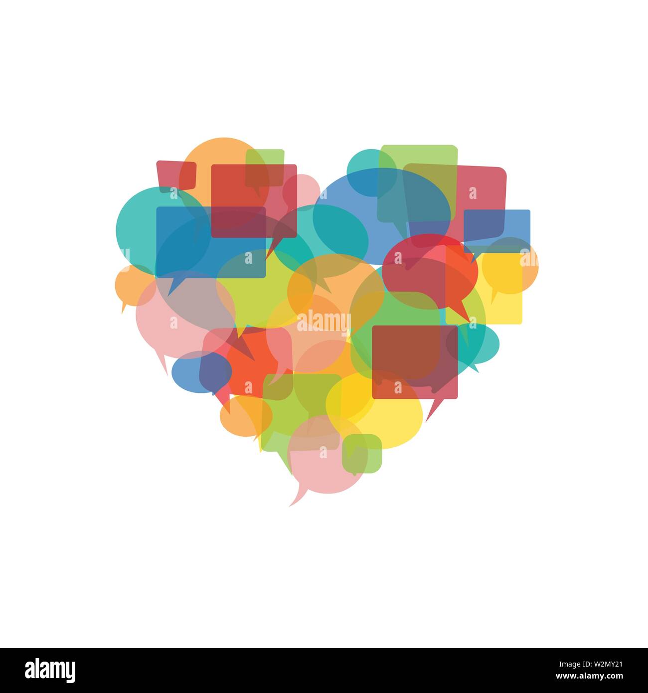 Speech bubbles heart. Communication concept. Vector eps10 Stock Vector ...