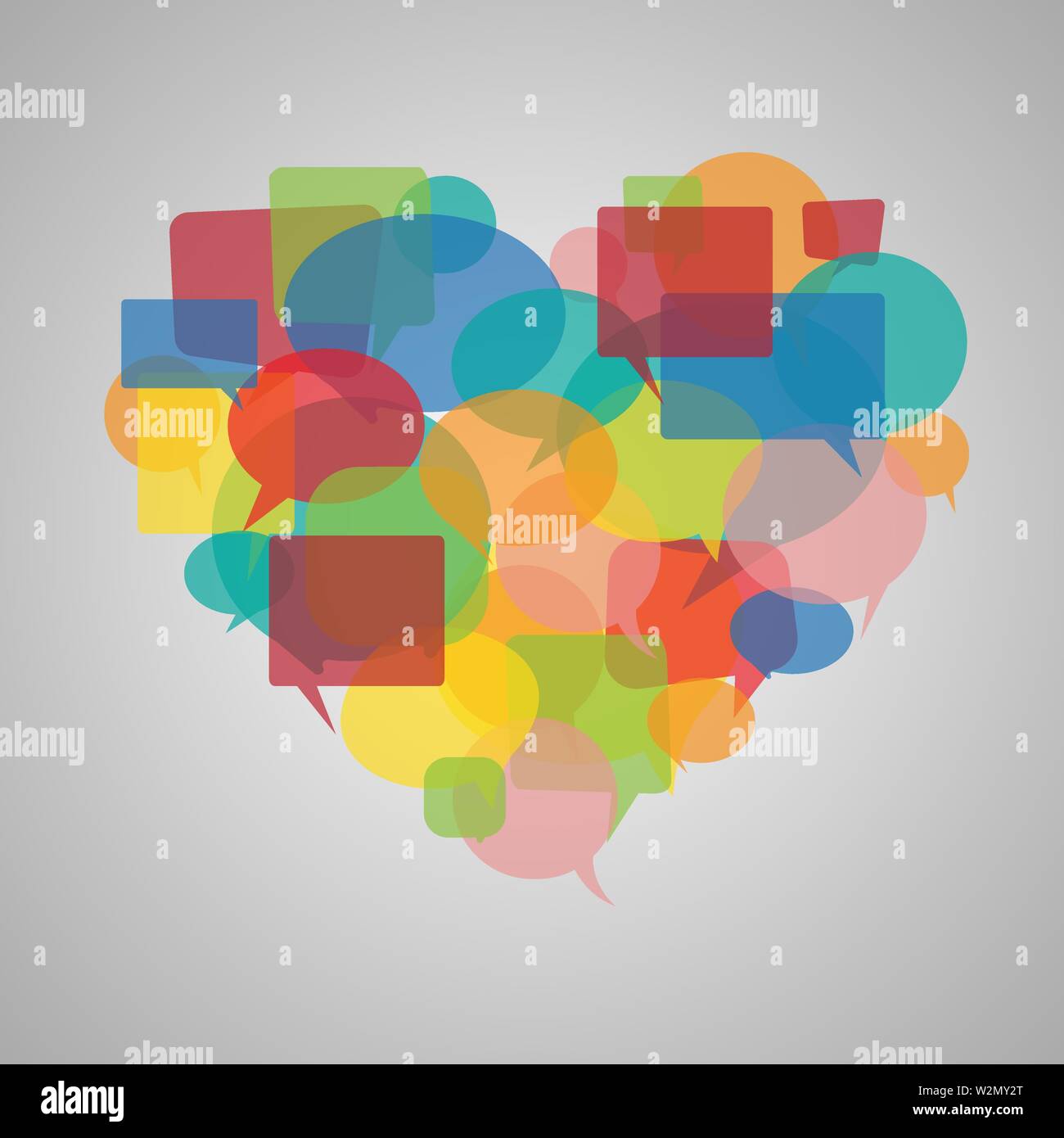 Speech bubbles heart. Communication concept. Vector eps10 Stock Vector ...