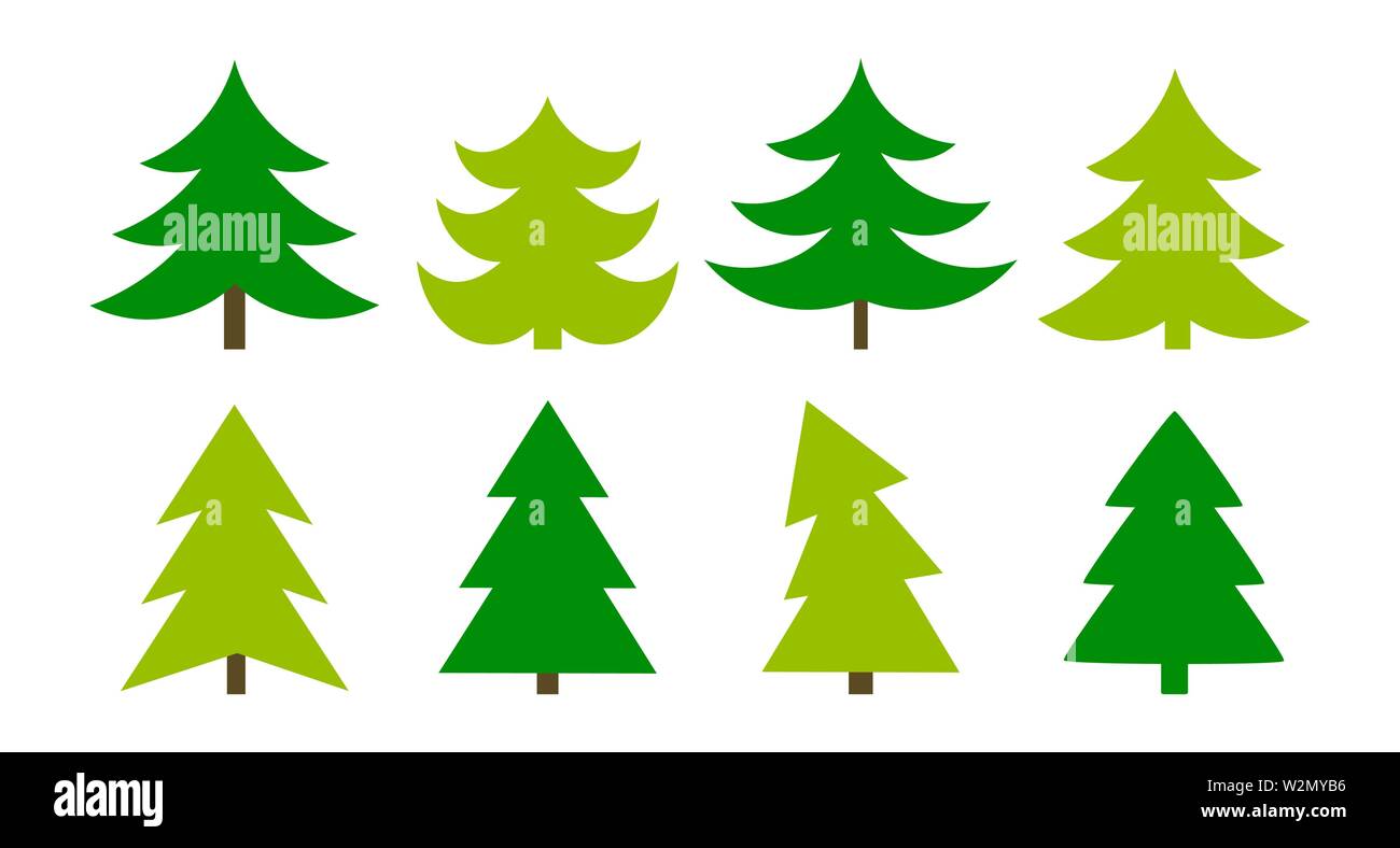 Christmas trees icons collection. Vector illustration Stock Vector ...