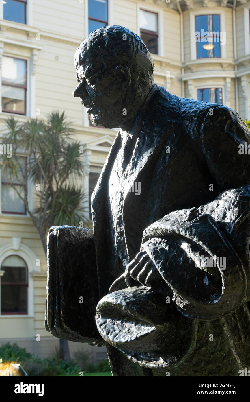 Statue of Peter Fraser, Prime Minister 1940-49, outside former ...