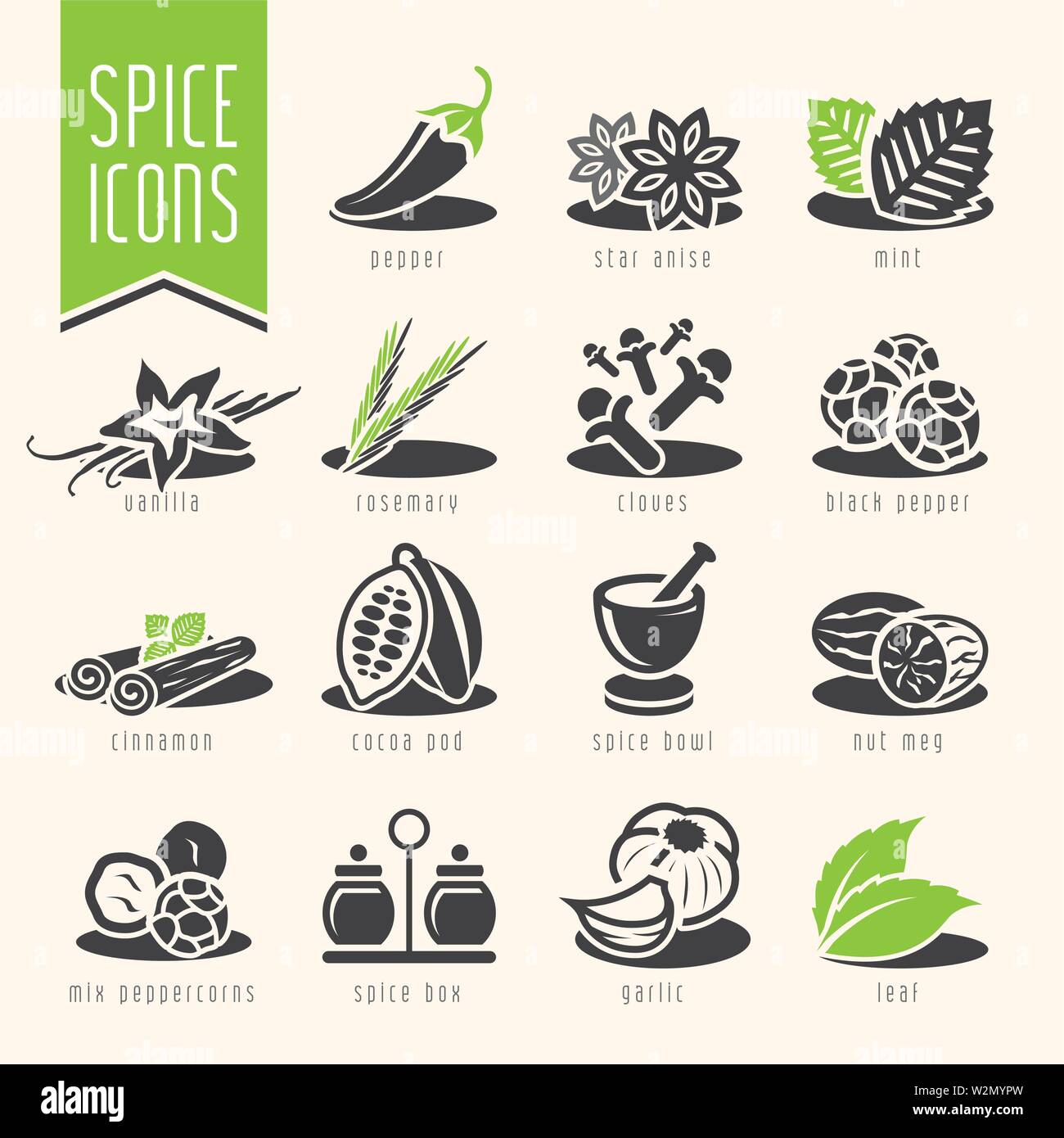 Vector Spice Multiple Icons Set Stock Vector Image & Art - Alamy