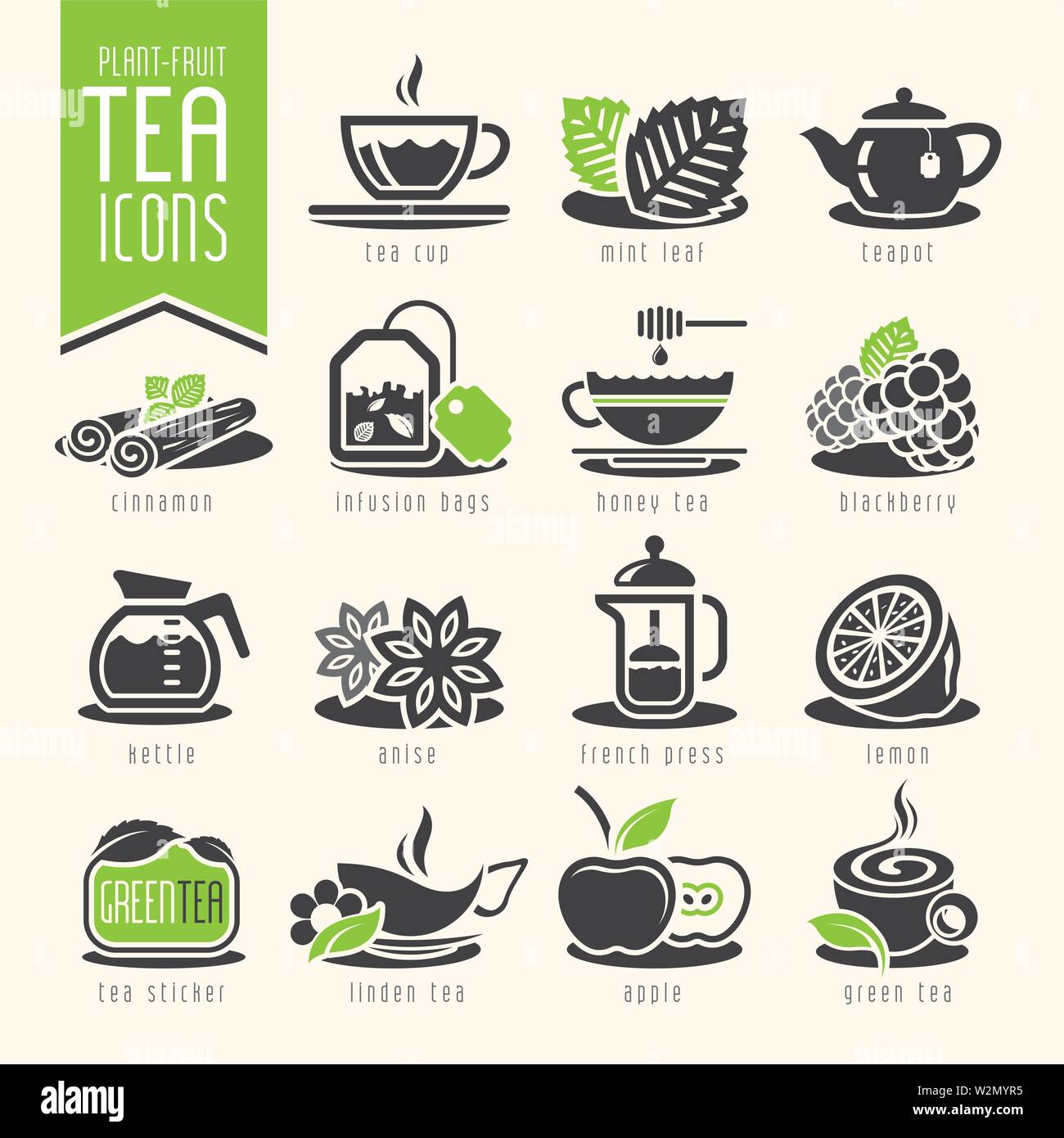 Tea icon set Stock Vector Image & Art - Alamy