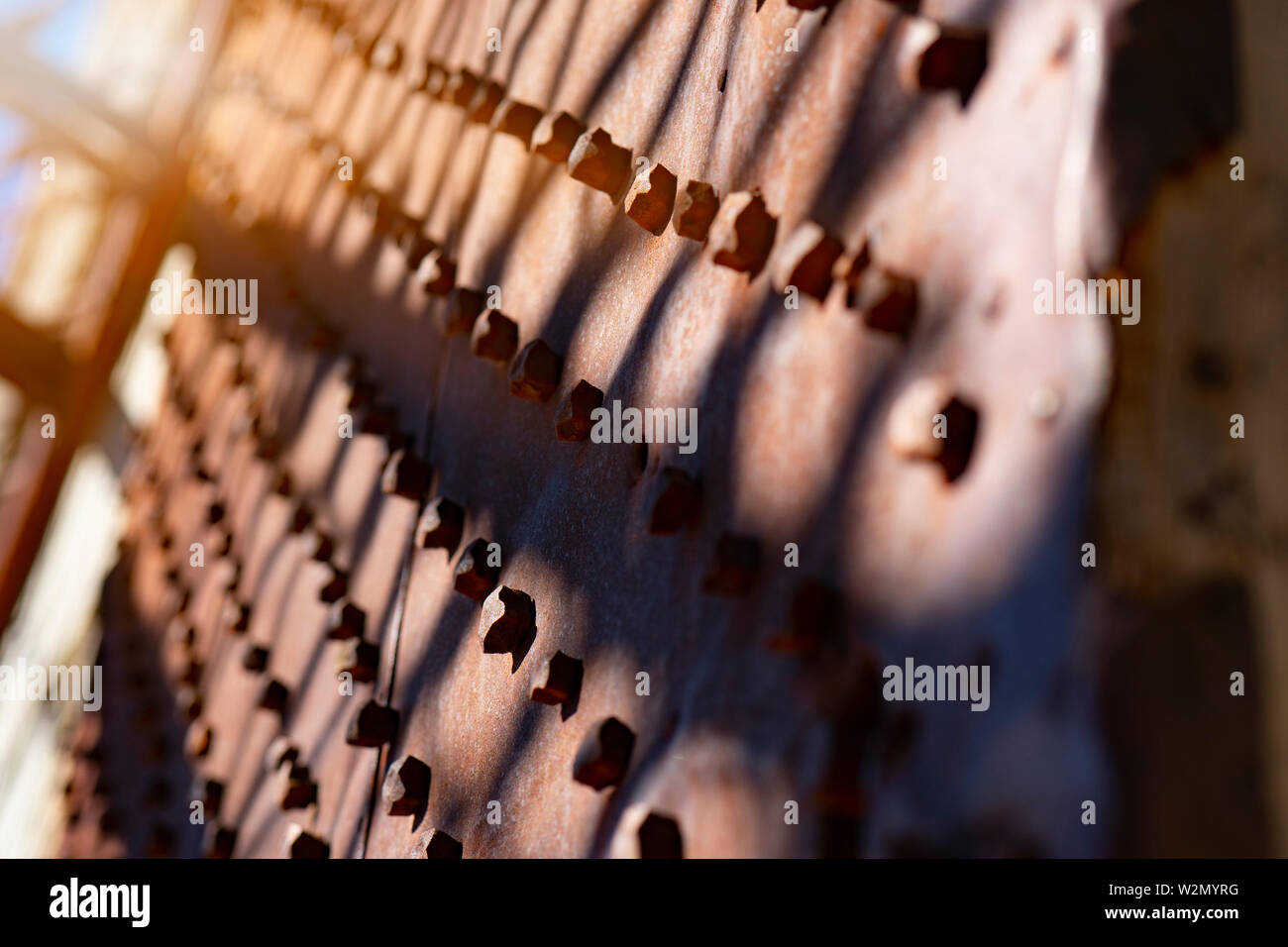 Interesting abstract background with shadow from iron gate pattern ...