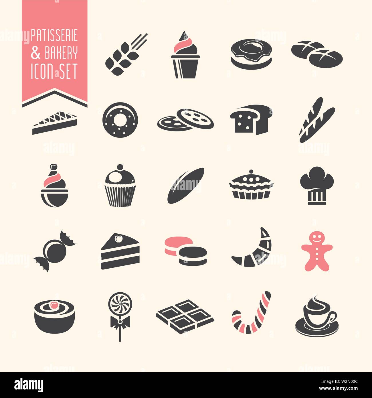 Bakery Pastry Icon Set Stock Vector Image And Art Alamy