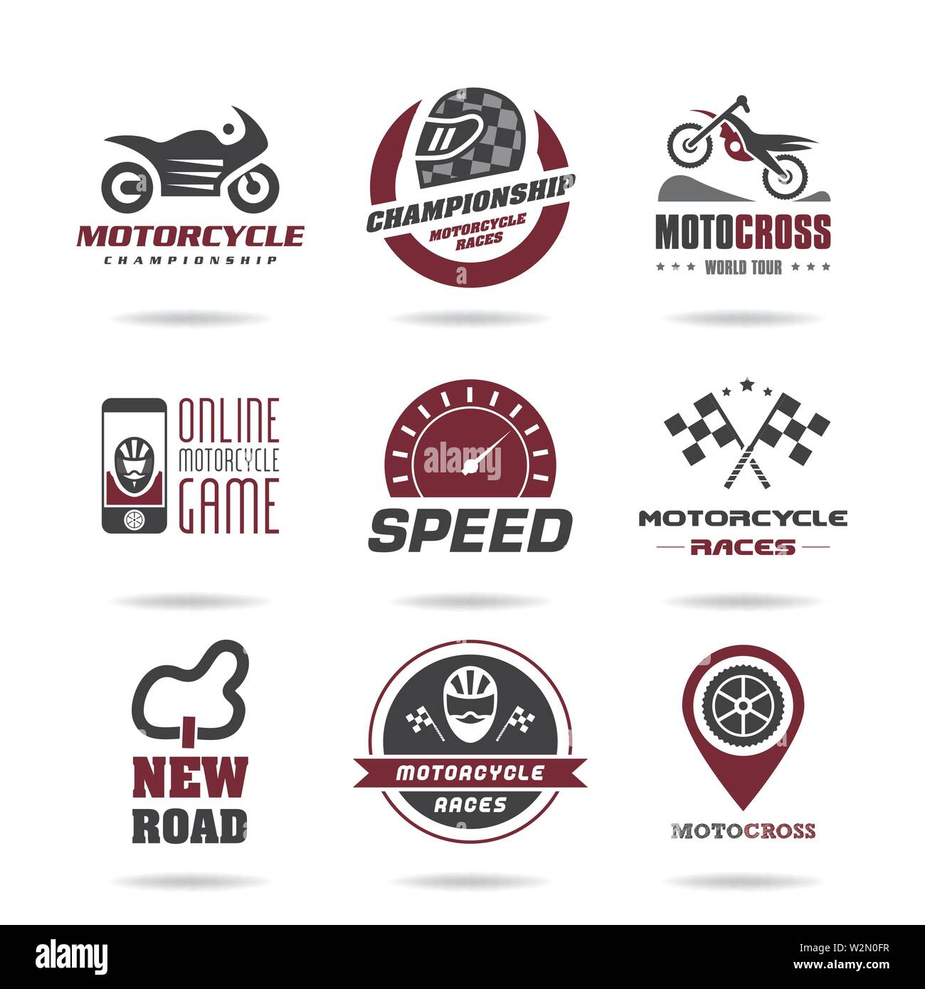 Motorcycle racing icon set Stock Vector Image & Art - Alamy