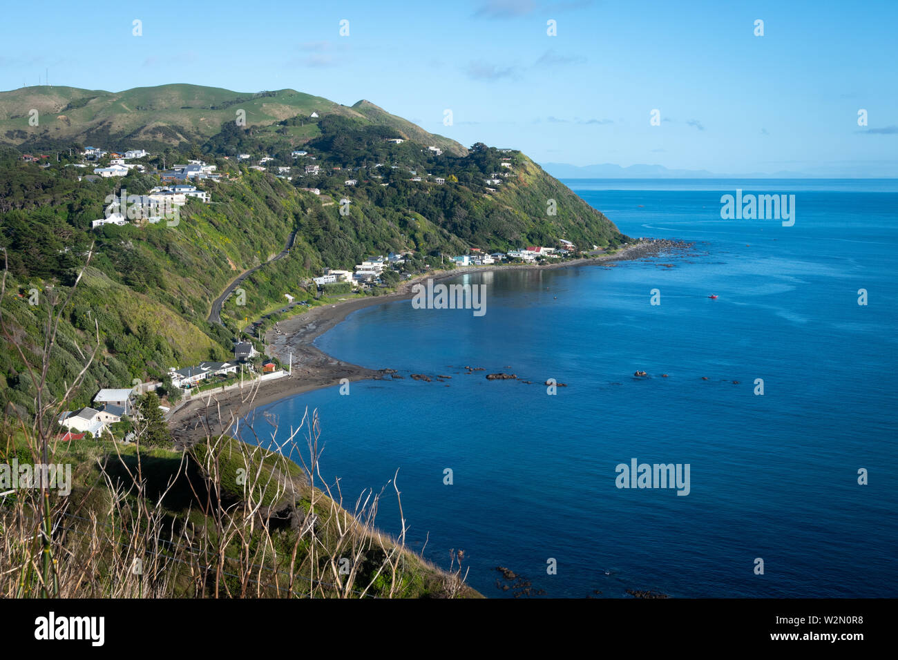Pukerua Bay beach from the Escarpment Walkway, Pukerua Bay Wellington ...