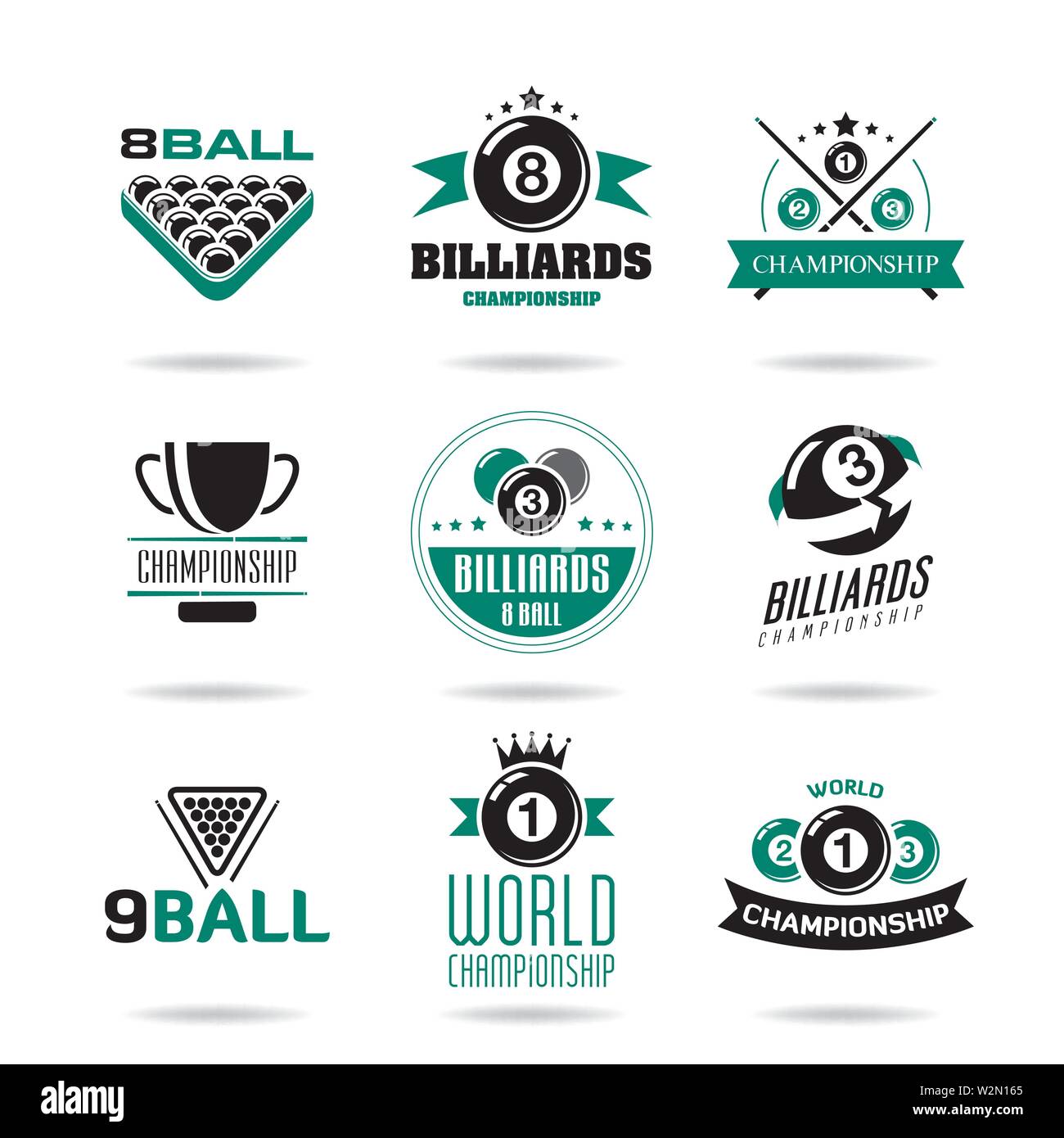 Billiards and snooker icons set Stock Vector Image & Art - Alamy