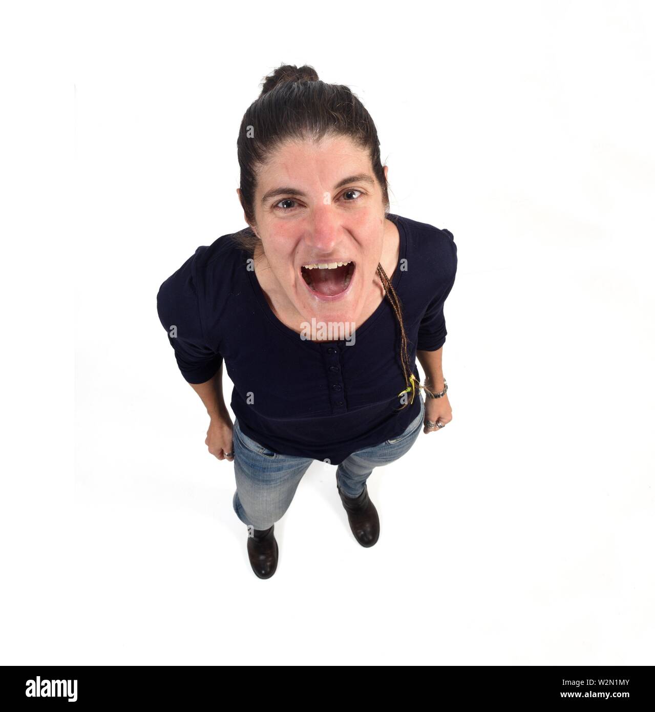 Woman Scream From Above High Resolution Stock Photography and Images ...