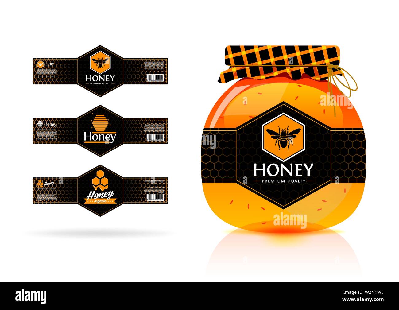 Honey banner - sticker design Stock Vector Image & Art - Alamy