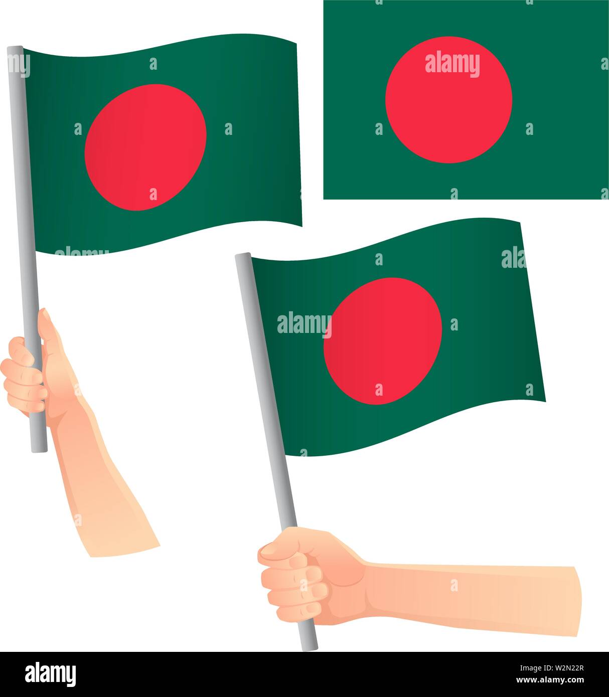 Bangladesh flag in hand. Patriotic background. National flag of ...