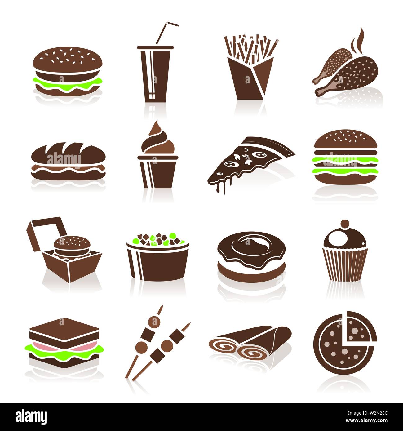 Fast food icons Stock Vector Image & Art - Alamy