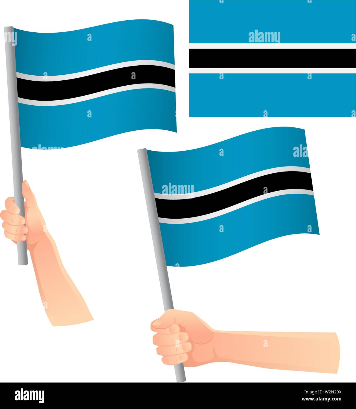 Botswana flag in hand. Patriotic background. National flag of Botswana vector illustration Stock ...