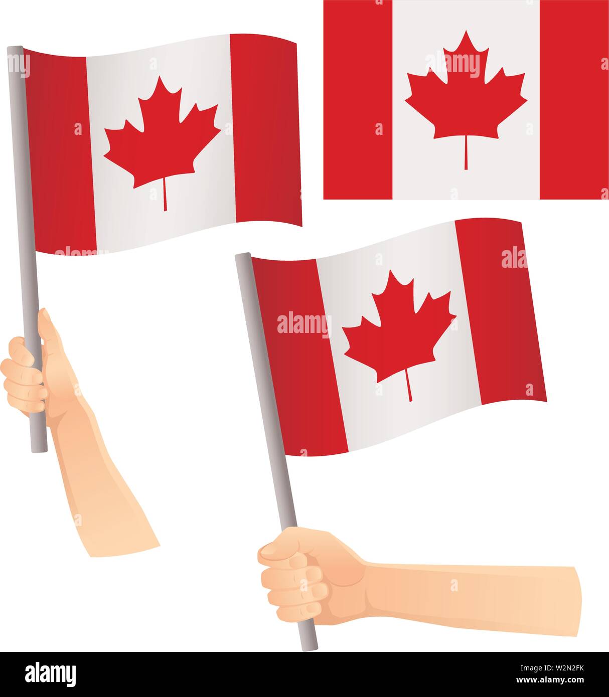 Canada flag in hand. Patriotic background. National flag of Canada ...