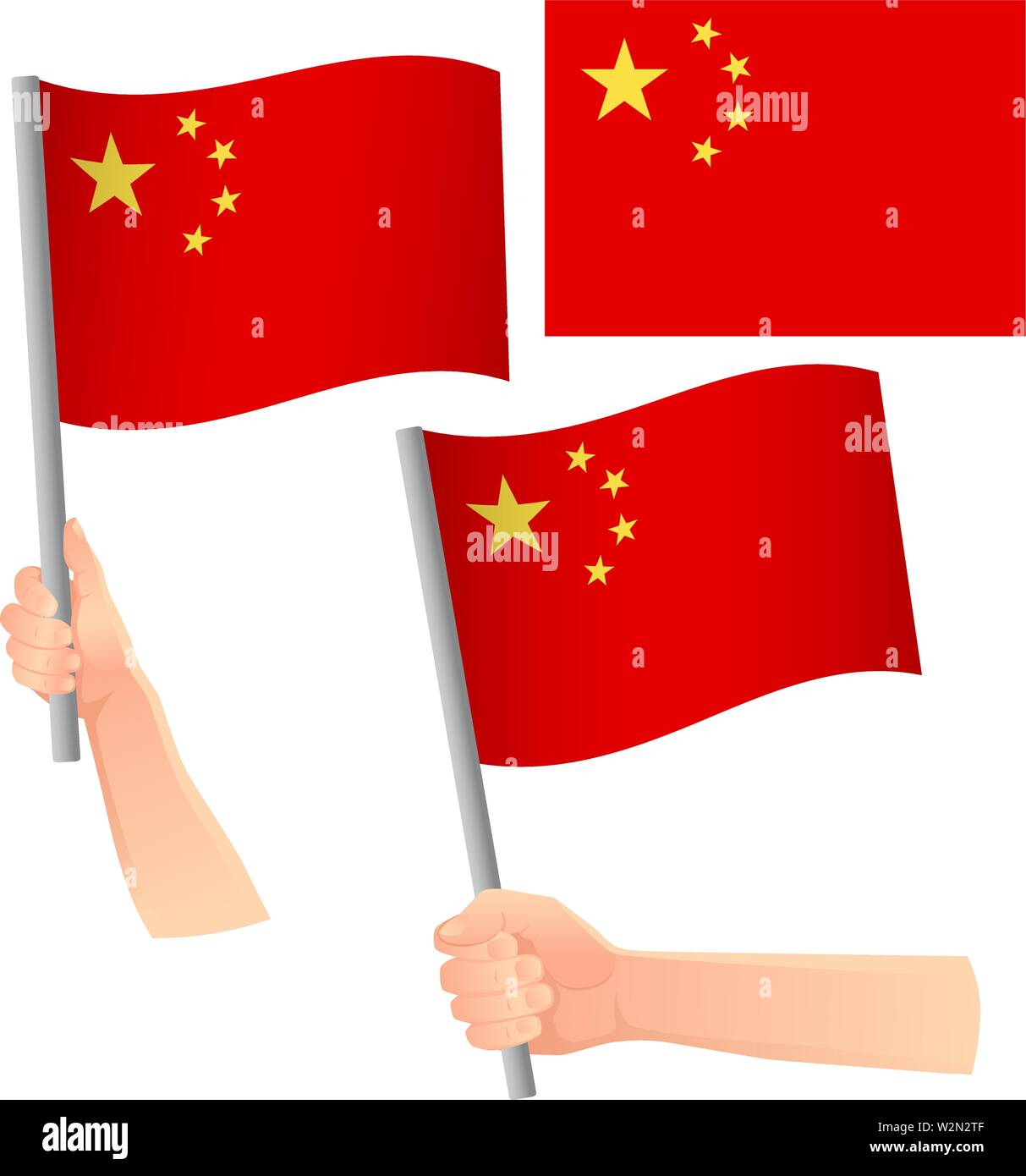 China flag in hand. Patriotic background. National flag of China vector ...
