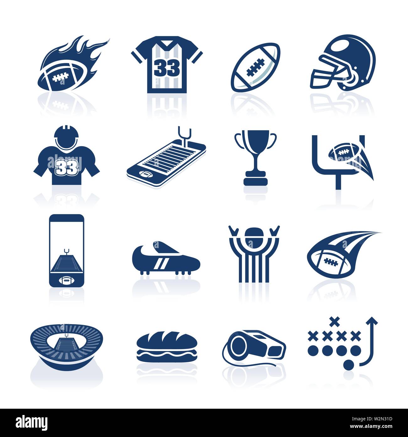 Football Icon Set Stock Vector Image & Art - Alamy