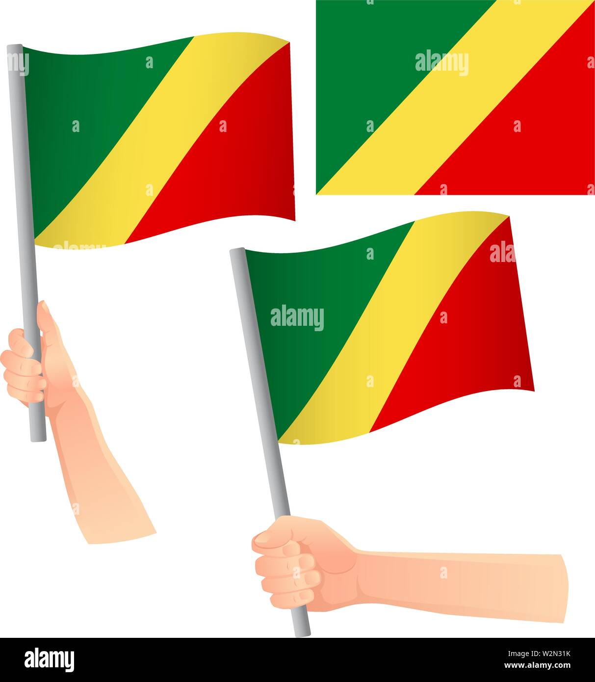 Congo flag in hand. Patriotic background. National flag of Congo vector ...