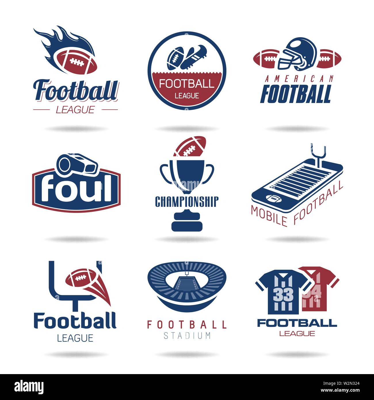Football Icon Set Stock Vector Image & Art - Alamy
