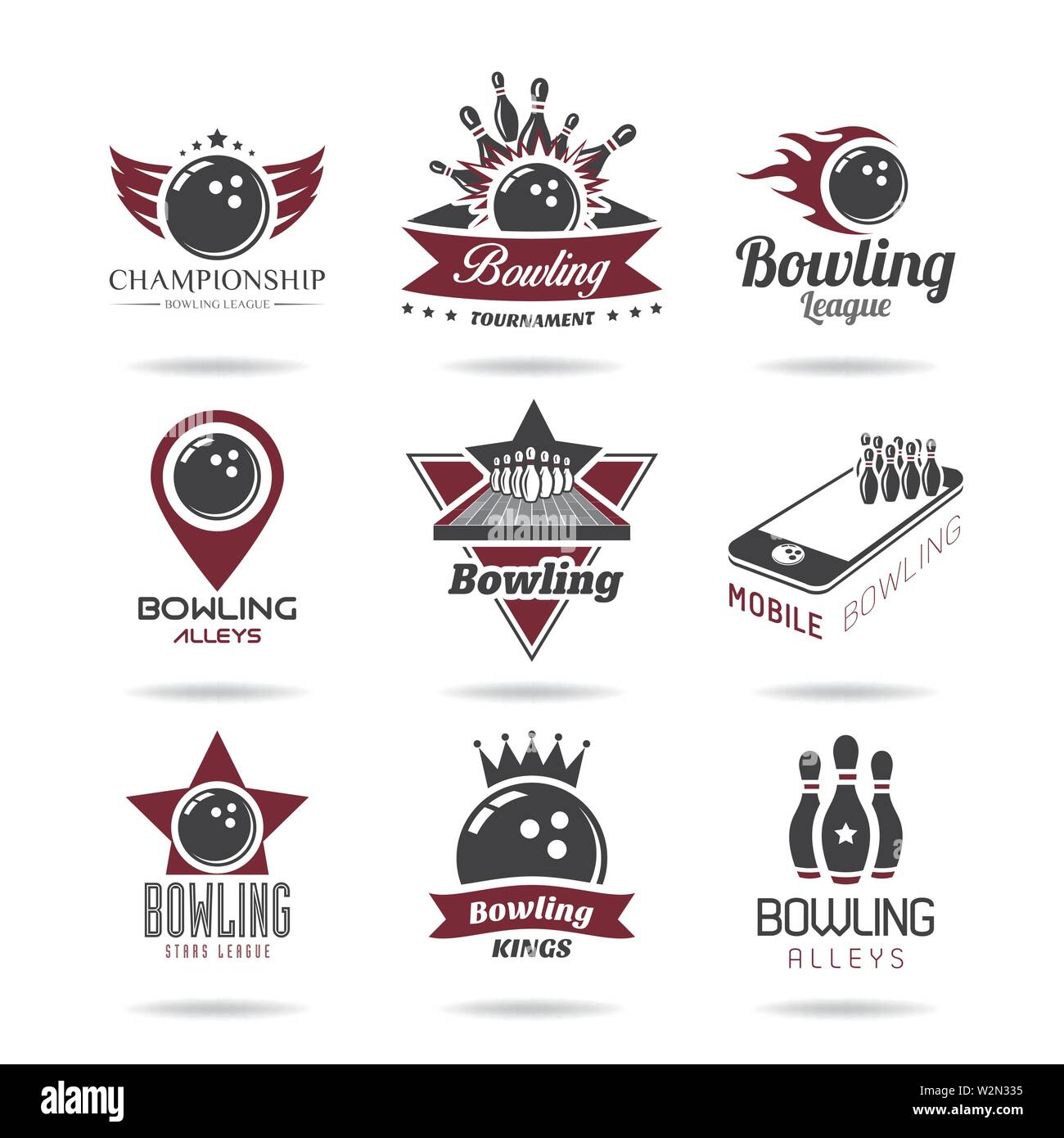 Old bowling Stock Vector Images - Alamy