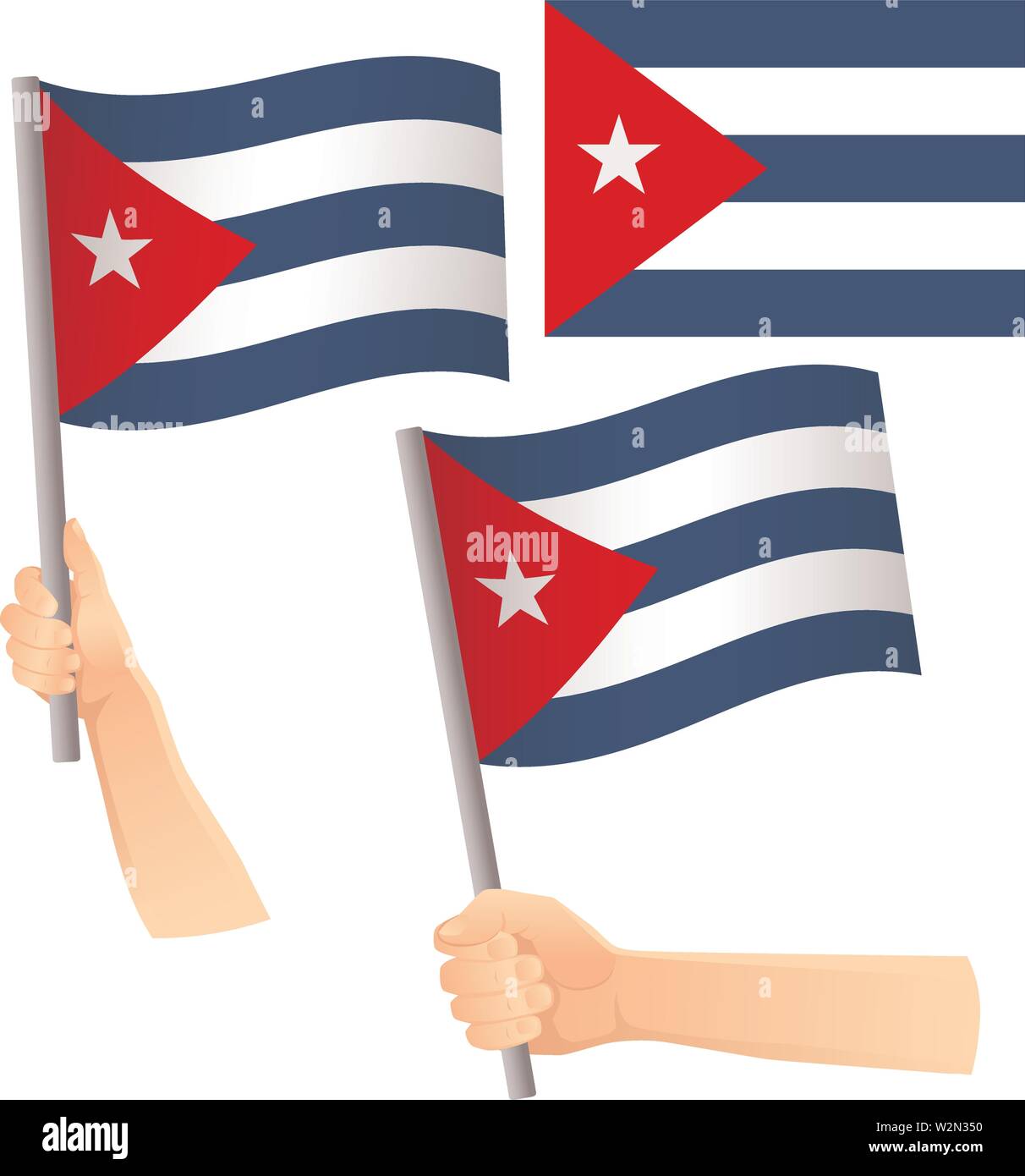 Cuba flag in hand. Patriotic background. National flag of Cuba vector ...