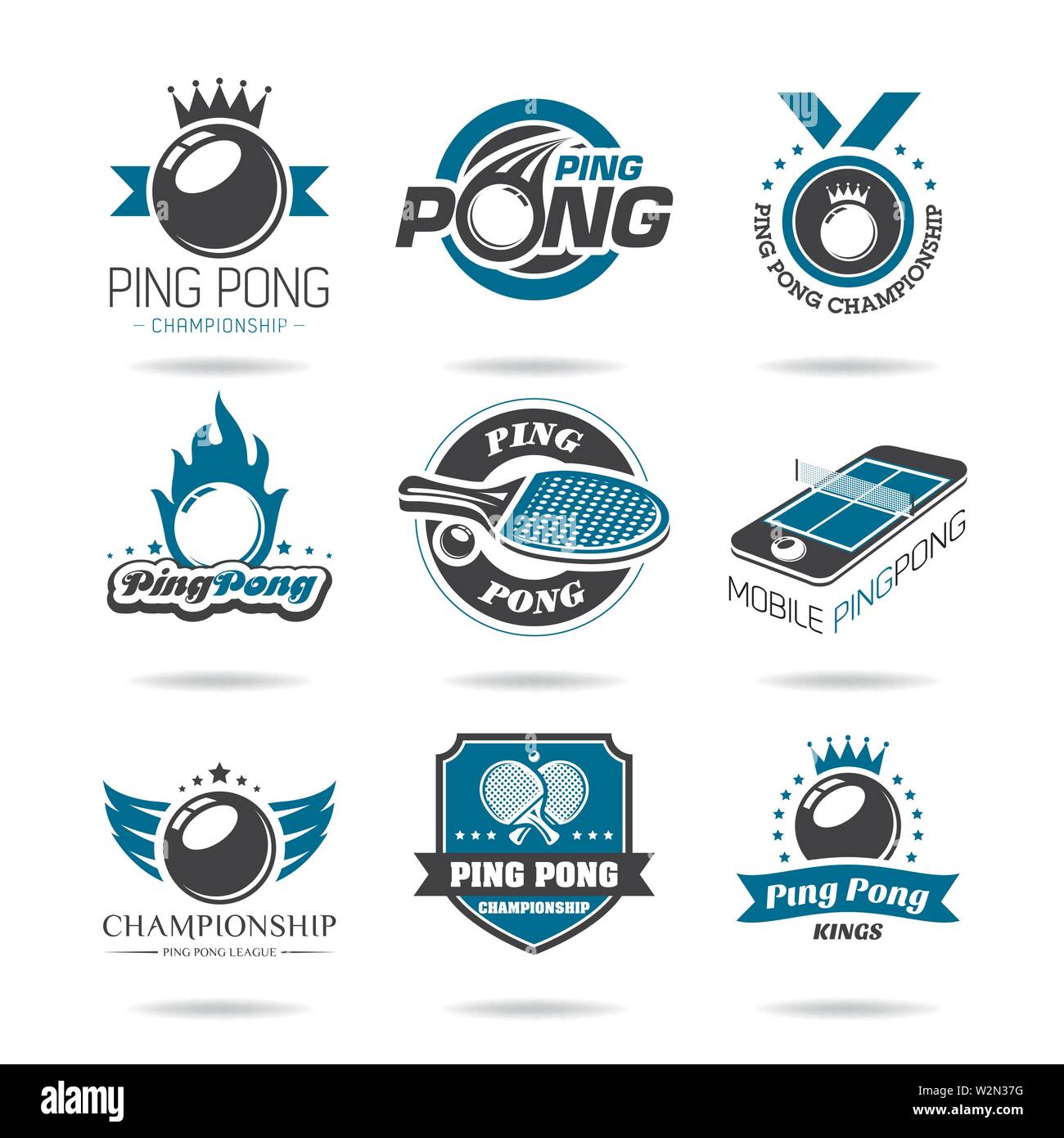 Ping pong icon set Stock Vector Image & Art - Alamy