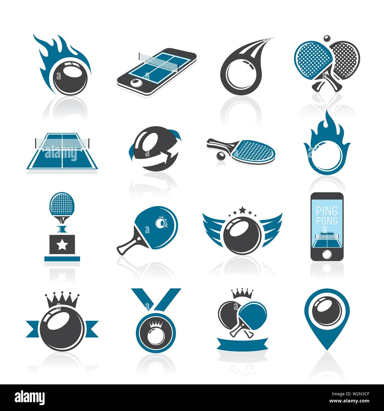 Ping pong icon set Stock Vector Image & Art - Alamy