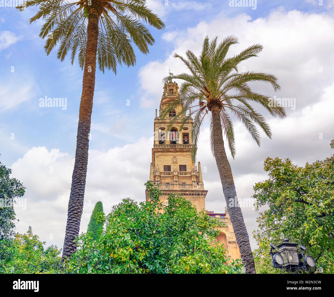 Bell tower of mosque-cathedral of Cordoba. Original Muslim minaret this ...