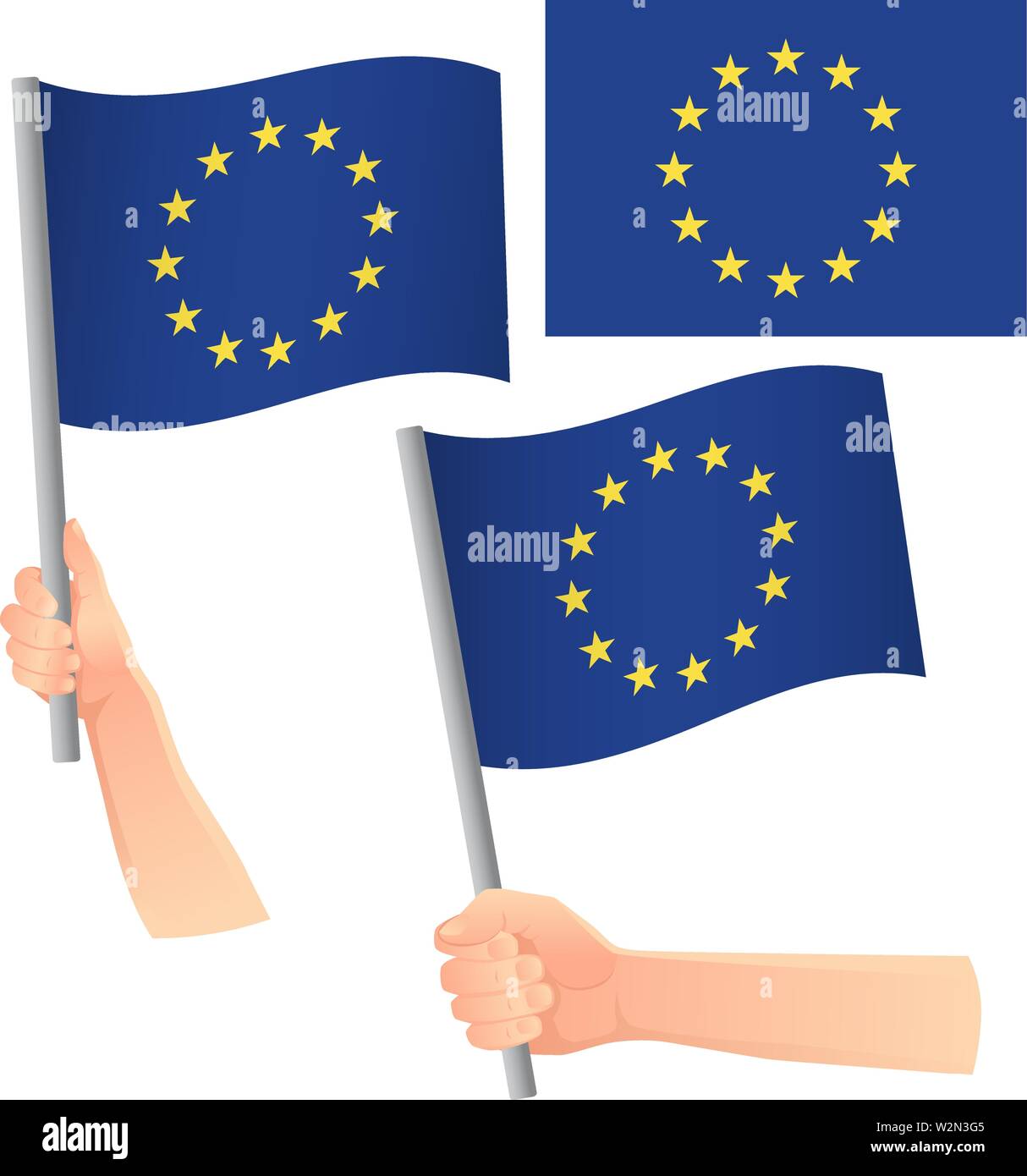 EU flag in hand. Patriotic background. Europe flag vector illustration ...