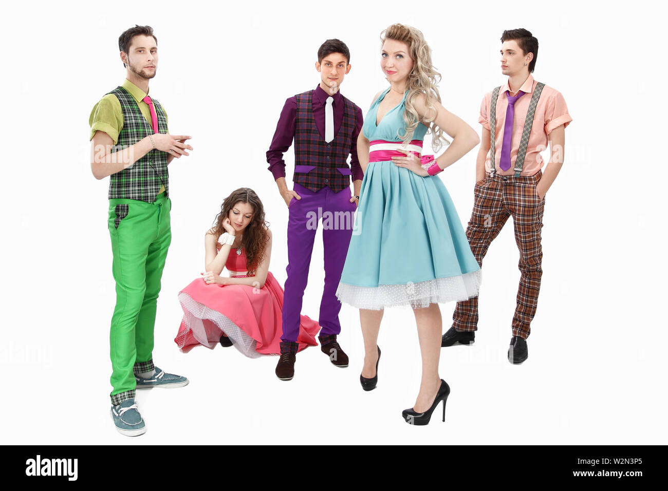 creative group of young artists discussing the problems . isolated on a ...