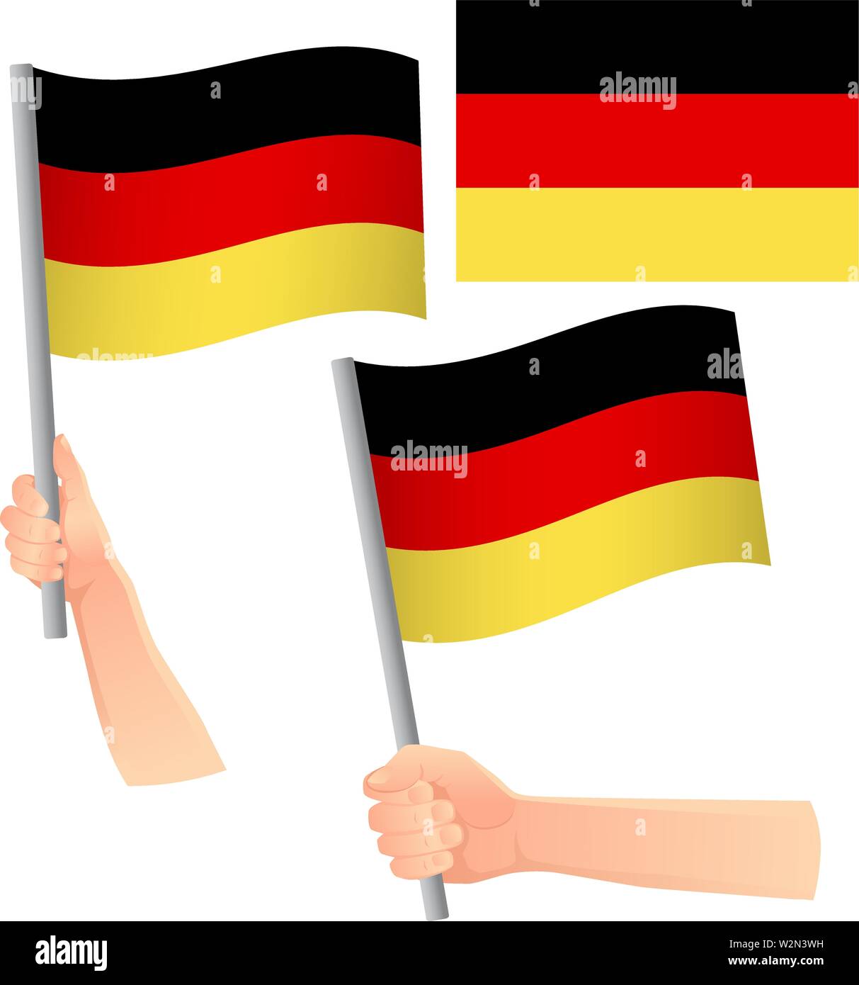 Germany flag in hand. Patriotic background. National flag of Germany ...