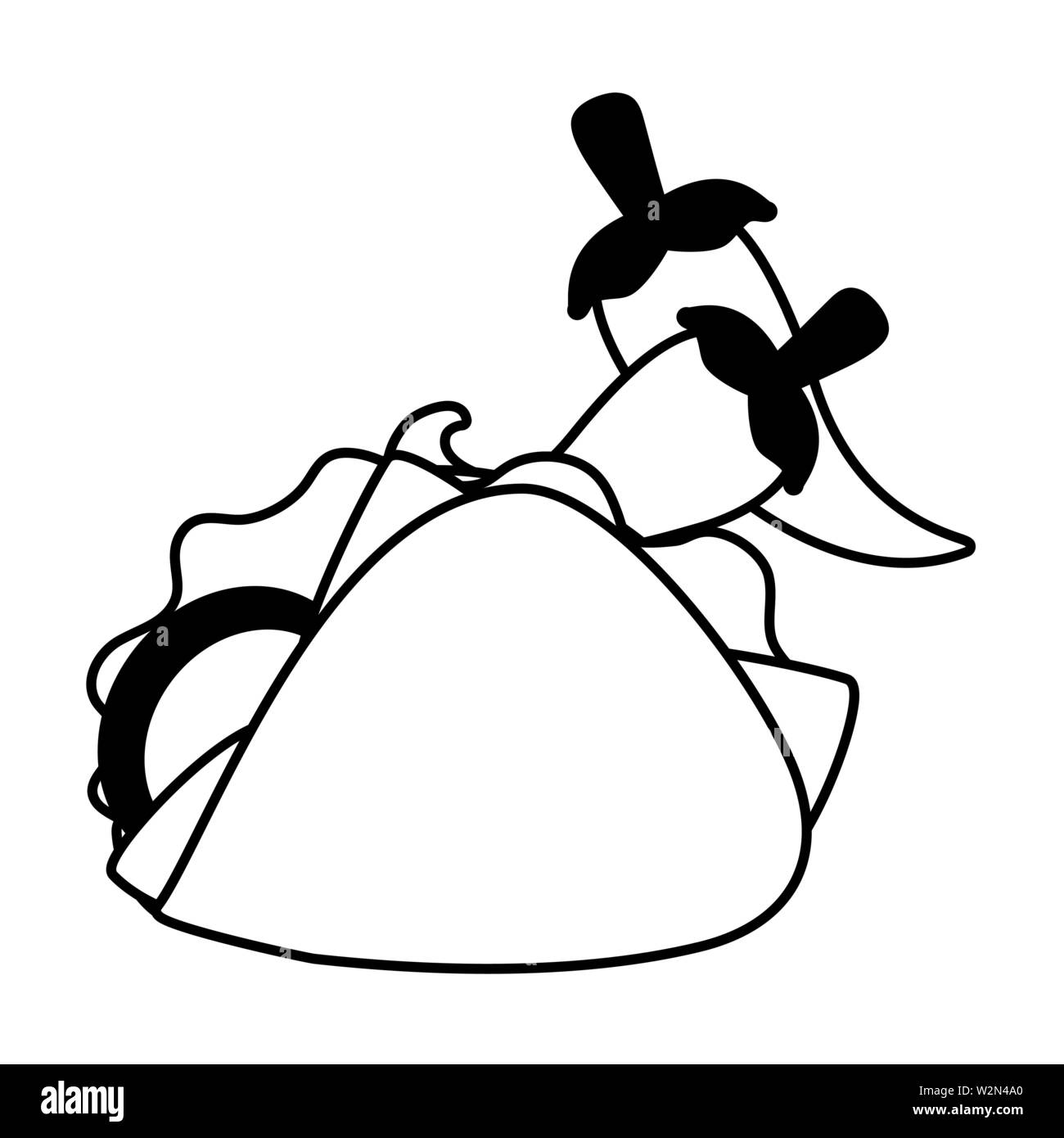 taco chili pepper fast food vector illustration Stock Vector Image ...