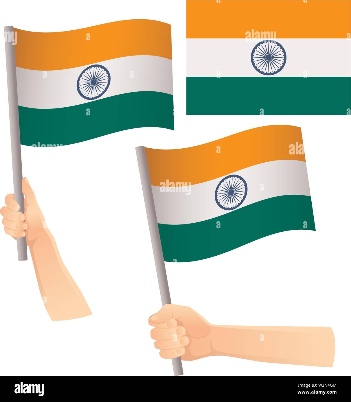 India flag in hand. Patriotic background. National flag of India vector ...