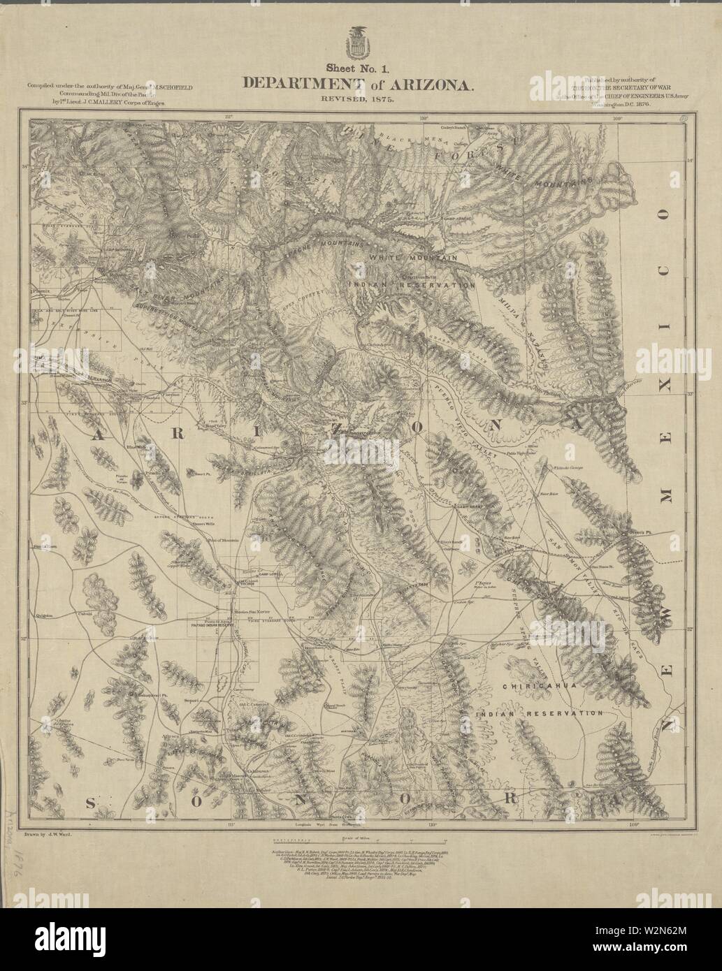 Relief map of arizona