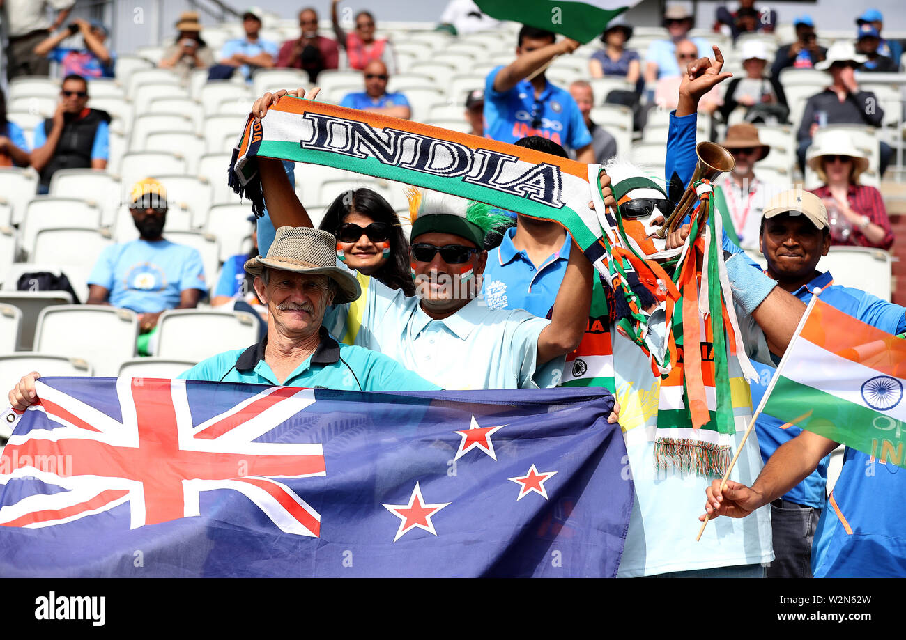 Cricket fans show support in the stands during the ICC World Cup, Semi ...