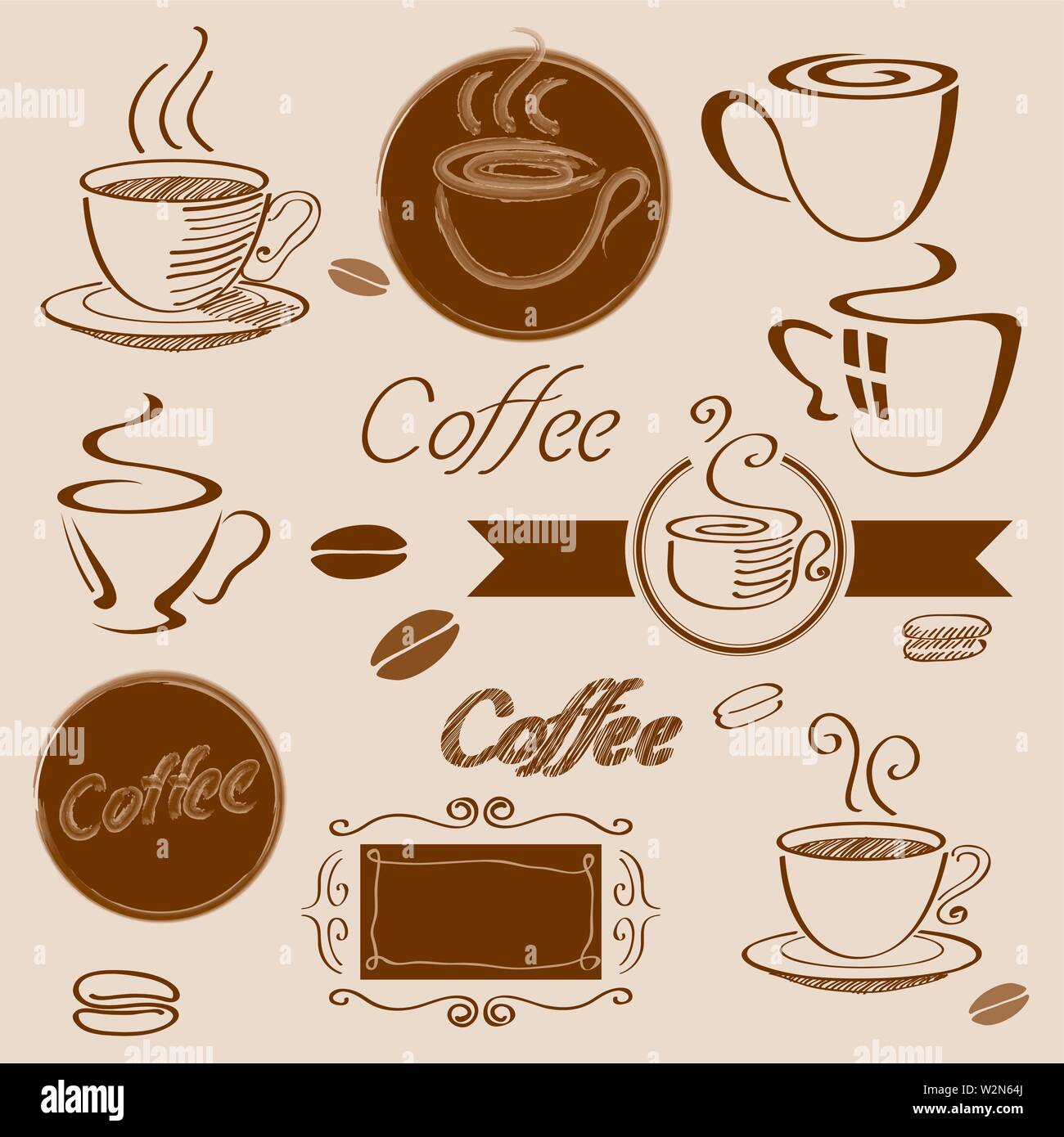 Vintage menu from coffee Stock Vector Images - Alamy