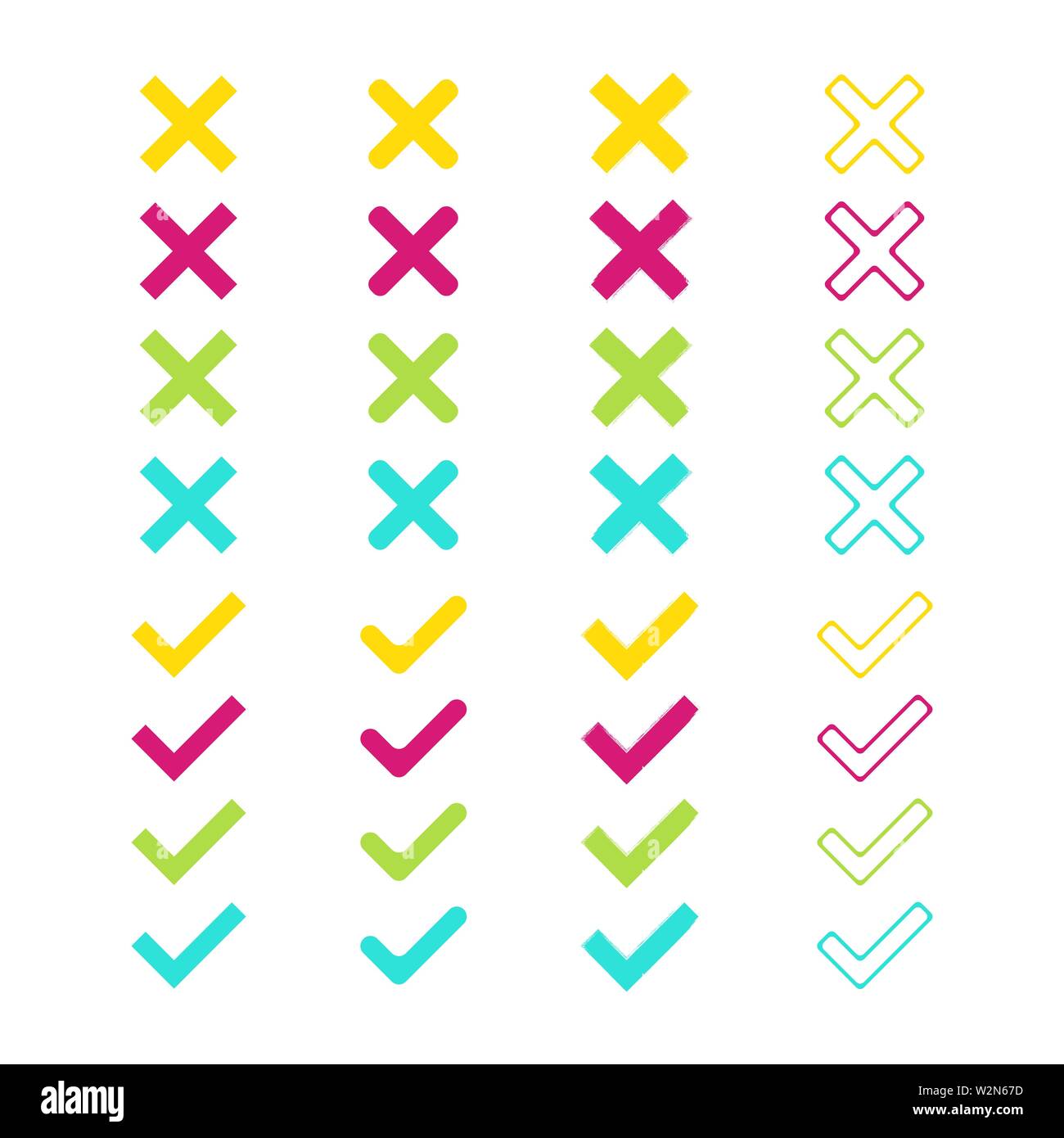 Set tick icons checkmark hi-res stock photography and images - Alamy