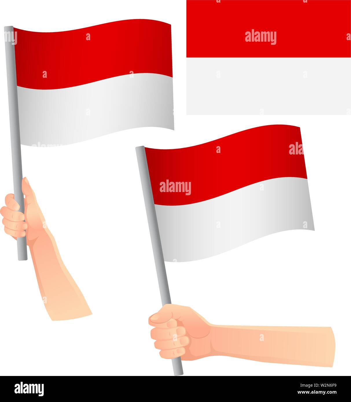 Monaco flag in hand. Patriotic background. National flag of Monaco ...