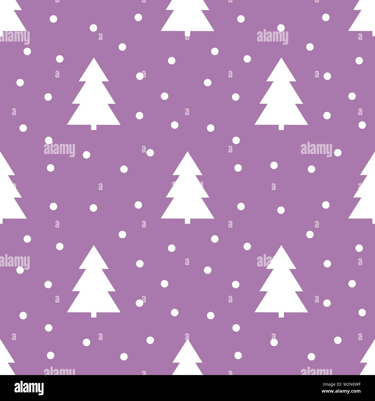 Winter Christmas trees pattern on purple background. Vector ...