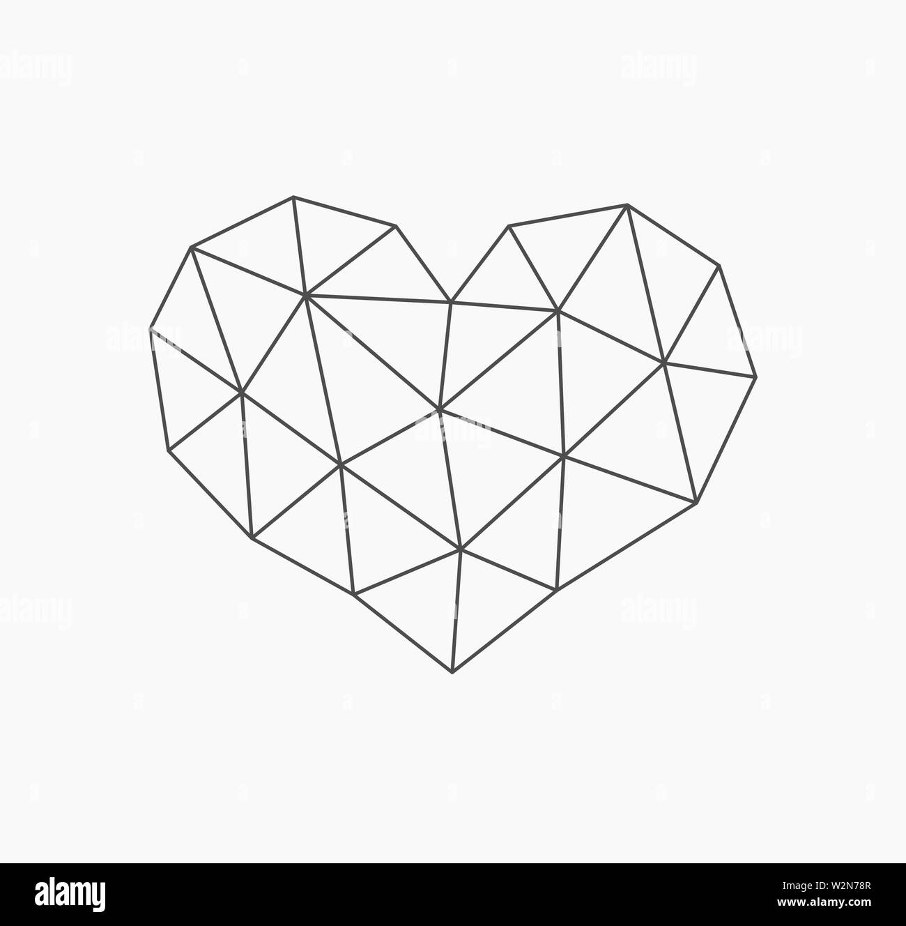 Low poly heart shape. Vector illustration Stock Vector Image & Art - Alamy