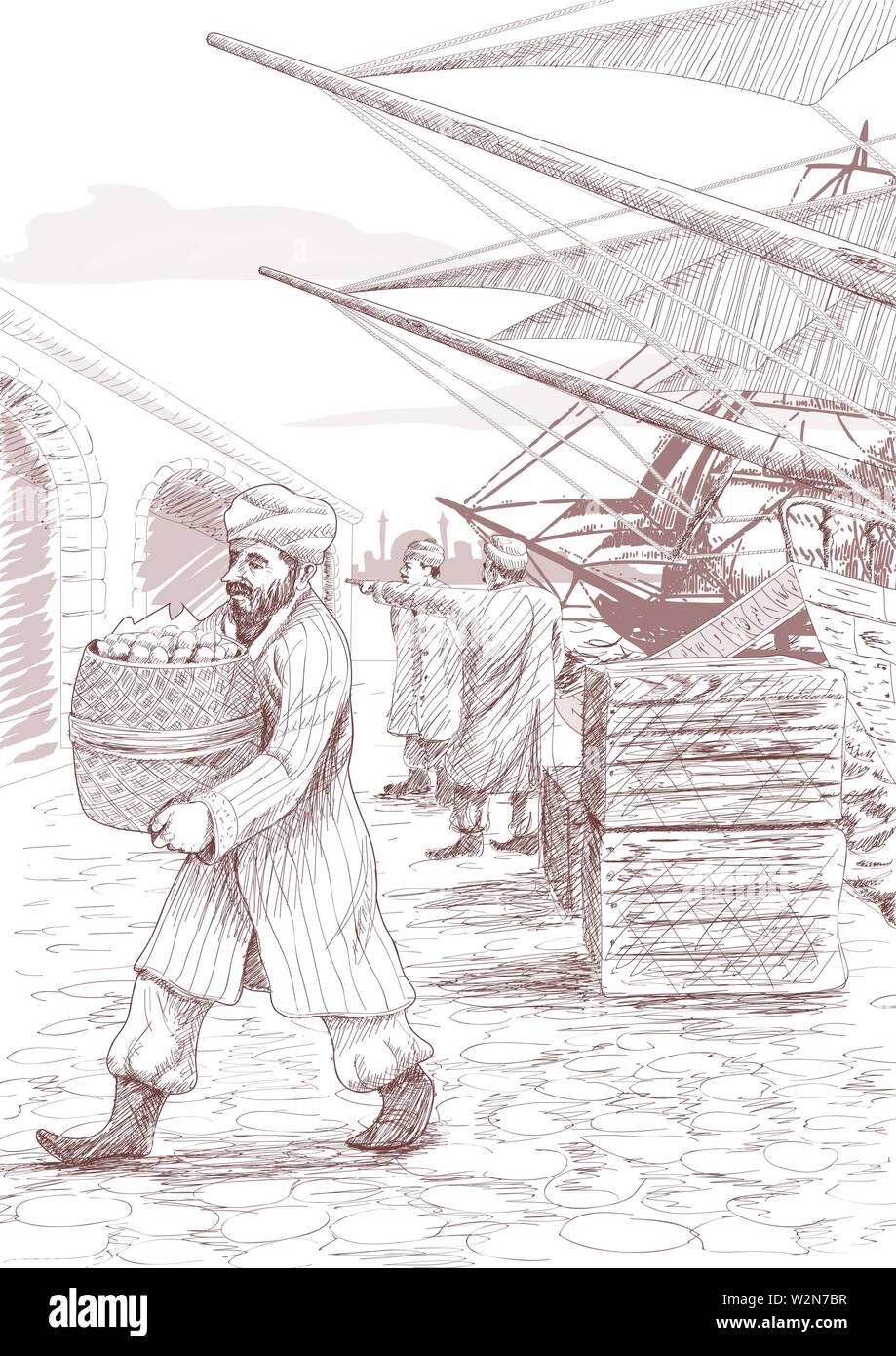 Port tourist Stock Vector Images - Alamy