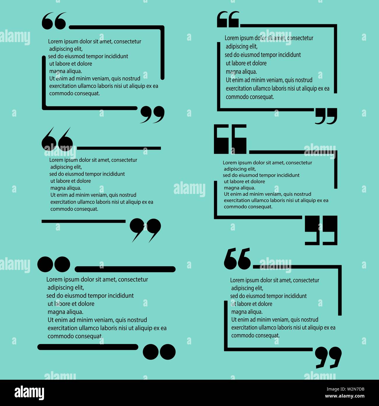 Quotes icons set isolated on background. Vector Stock Vector Image ...