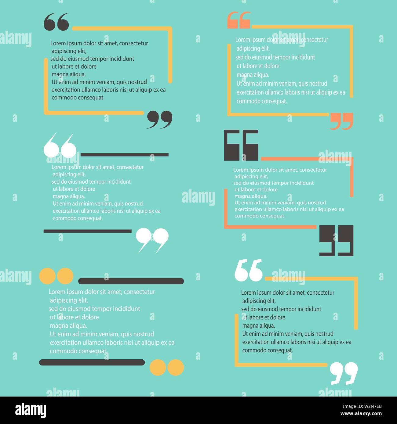 Quotes icons set isolated on background. Vector Stock Vector Image ...