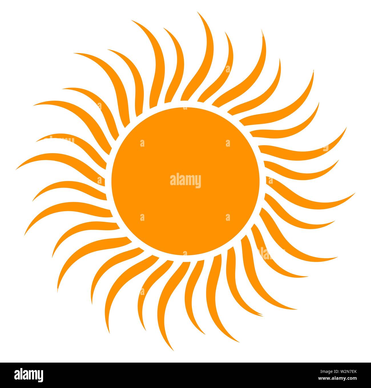 Orange flat sun symbol. Vector illustration Stock Vector Image & Art ...