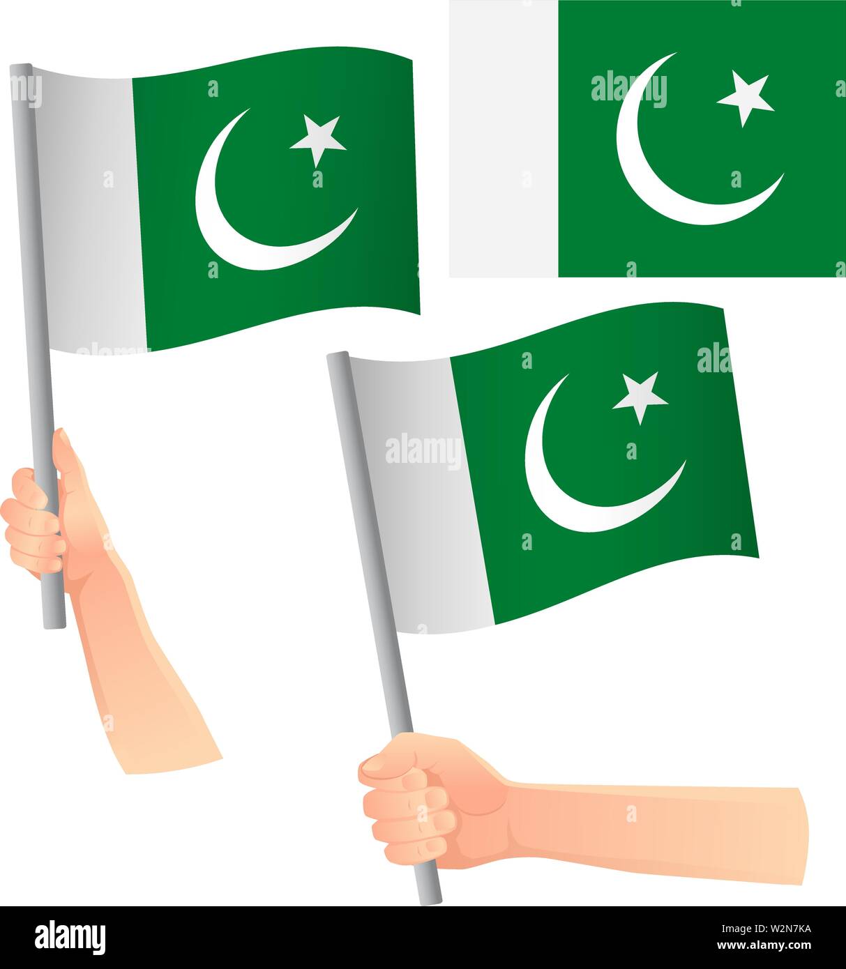 Pakistan flag in hand. Patriotic background. National flag of Pakistan ...