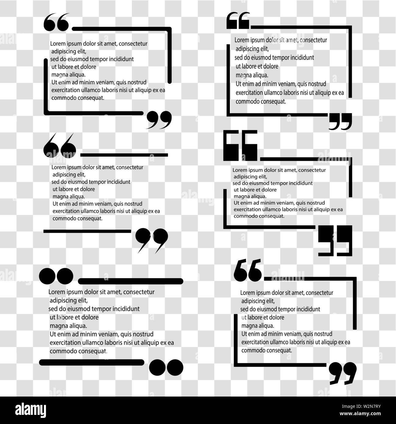 Quotes icons set isolated on background. Vector Stock Vector Image ...