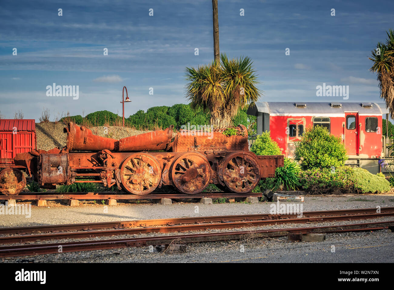 Steam train crossing road signs hi-res stock photography and images - Alamy