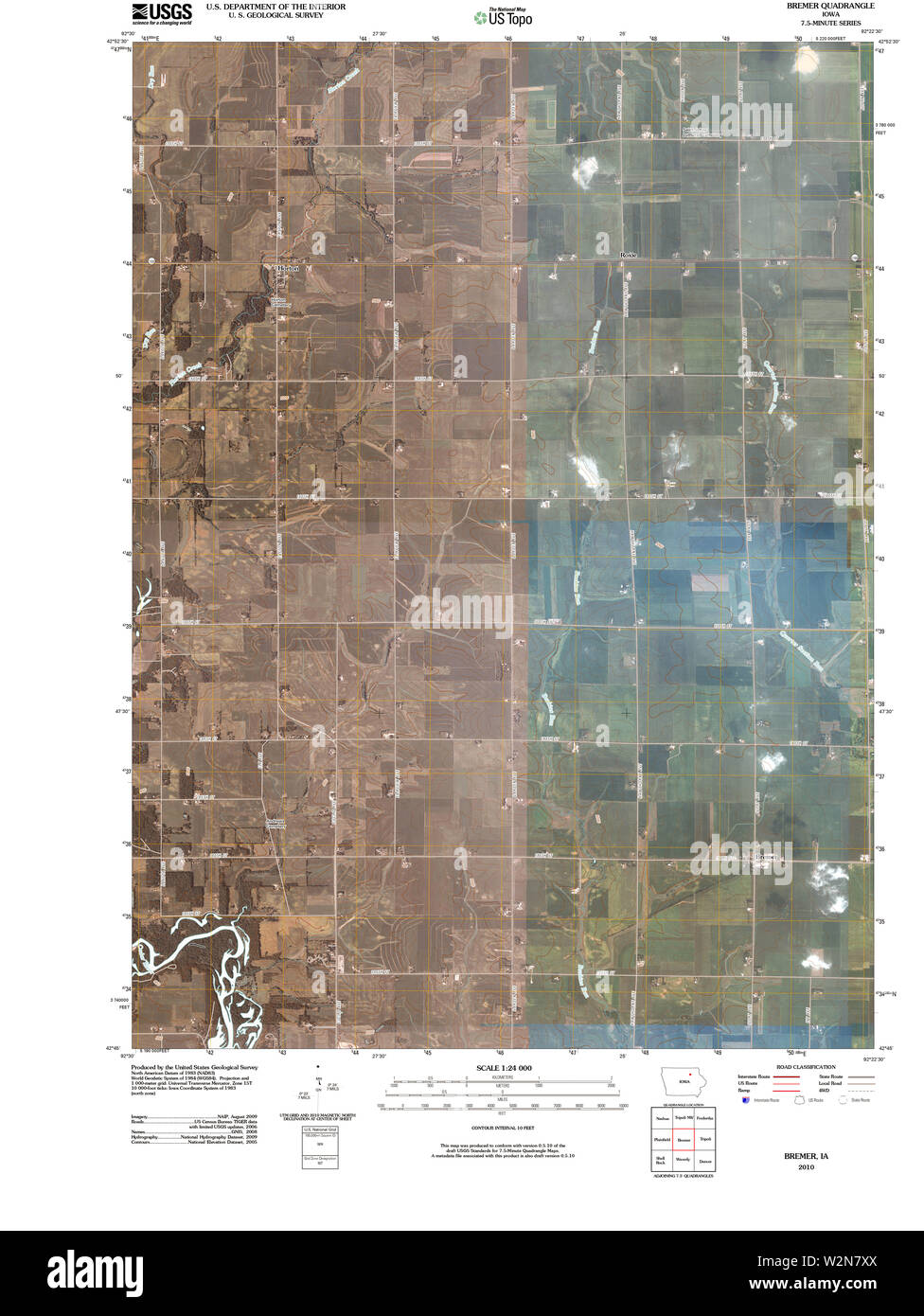 Bremer iowa map hi-res stock photography and images - Alamy
