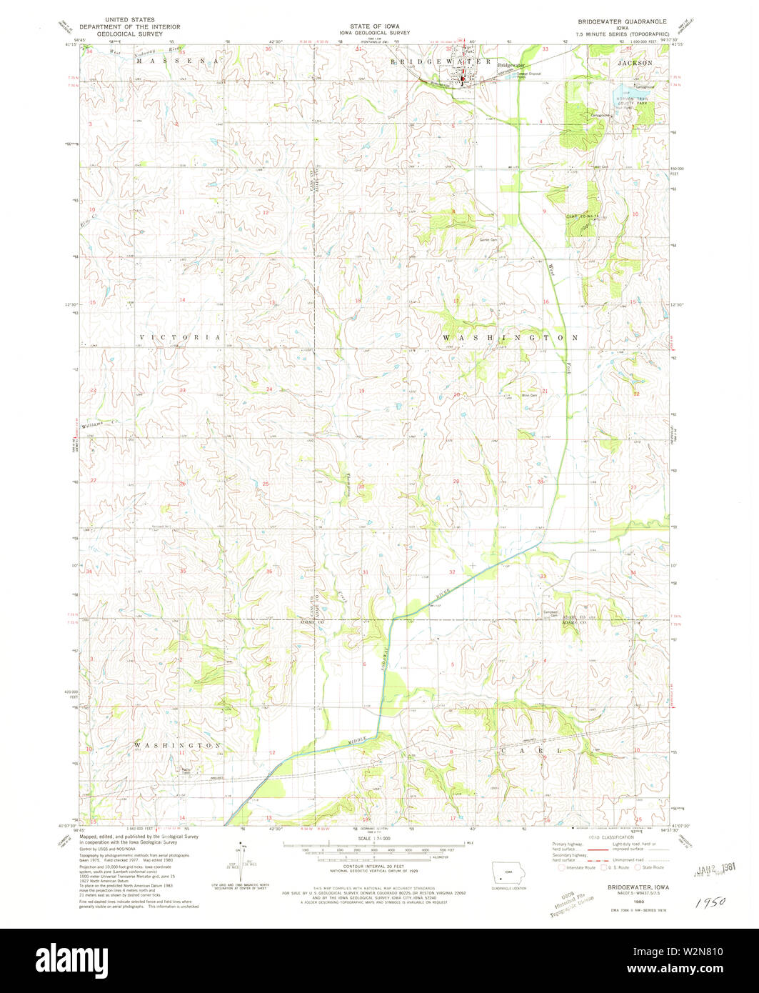 Bridgewater iowa map hi-res stock photography and images - Alamy