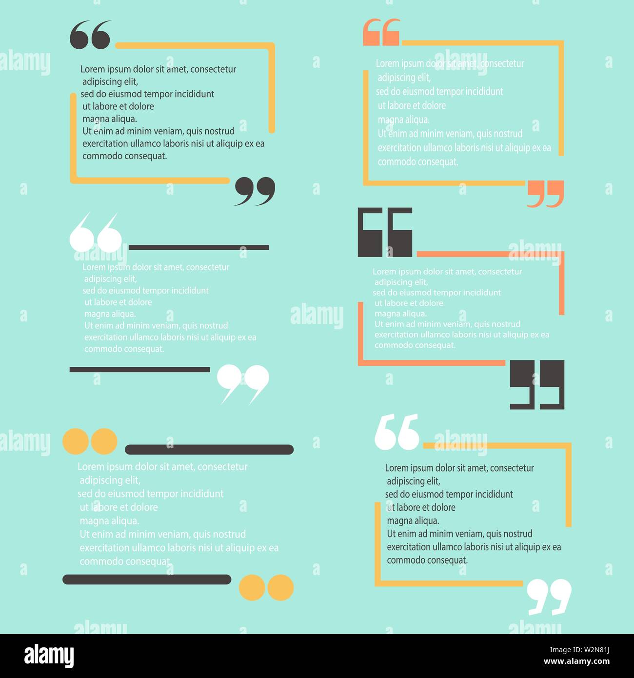 Quotes icons set isolated on background. Vector Stock Vector Image ...