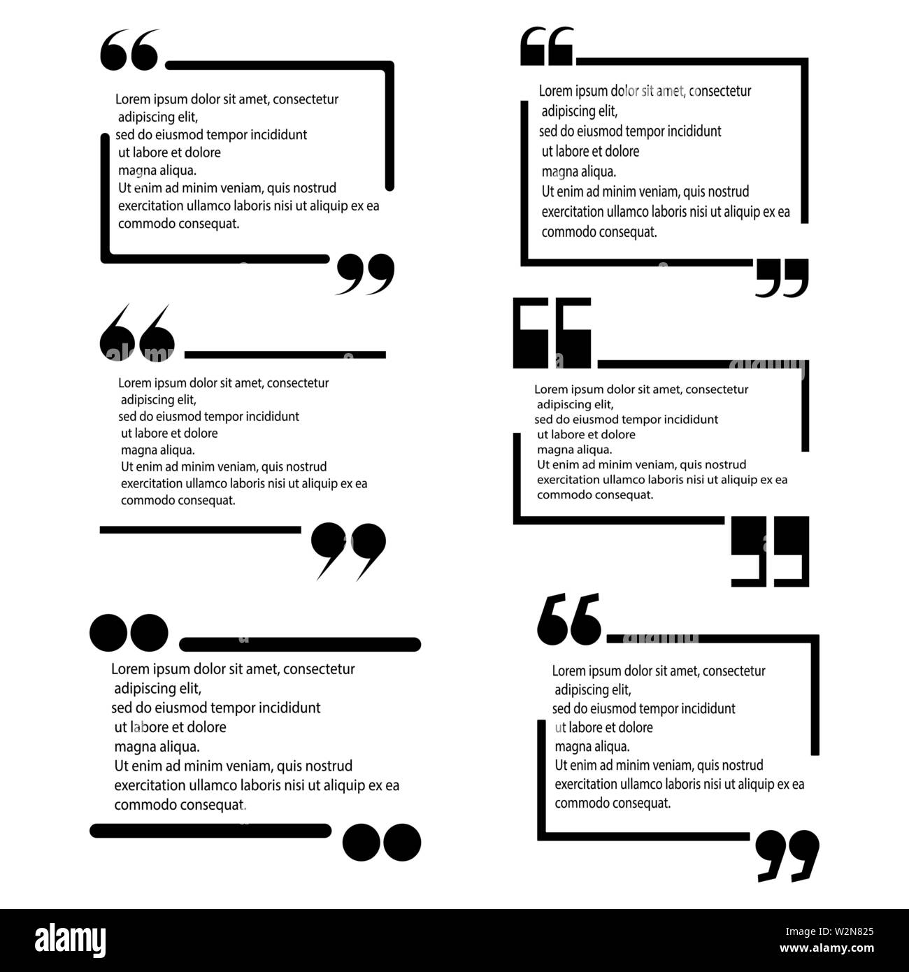 Quotes icons set isolated on background. Vector Stock Vector Image ...